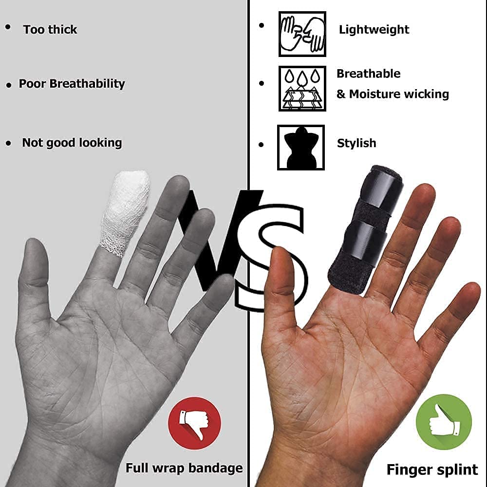 Yzhmjl 6PCS Trigger Finger Splints, Trigger Finger Brace Finger Straightener Finger Support, Finger Splint for All Fingers