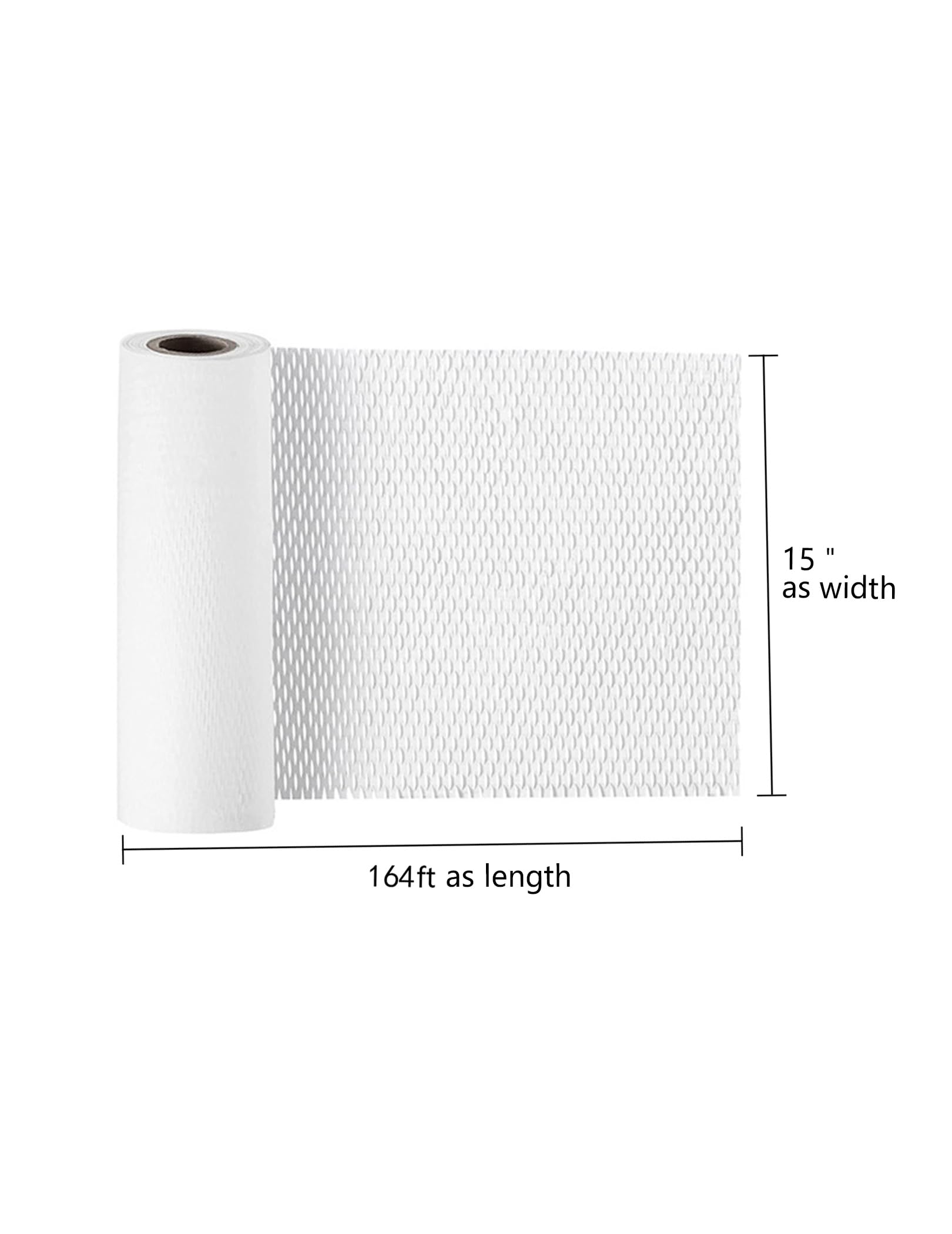 White Honeycomb Packing Paper Wrap 15" * 164ft Recycled Cushion Wrapping Roll, Sustainable Alternative to Bubble Cushioning Wrap Packing, for Moving Supplies or Shipping, Packing Roll