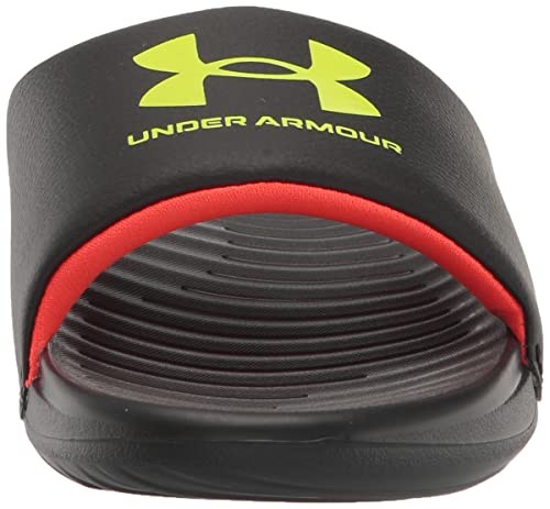 Under Armour Boys' Big Kid Ansa Fixed Strap, (007) Black/Black/Yellow Ray, 5