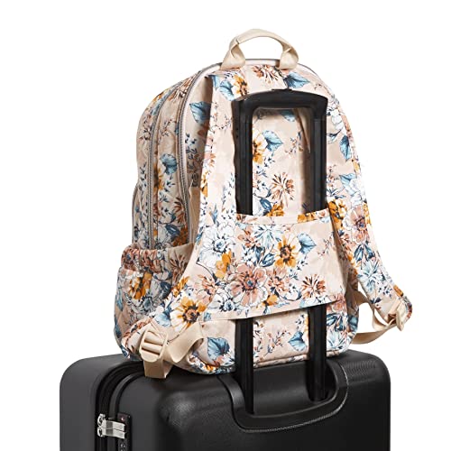 Vera Bradley Women's Performance Twill Campus Backpack, Peach Blossom Bouquet, One Size