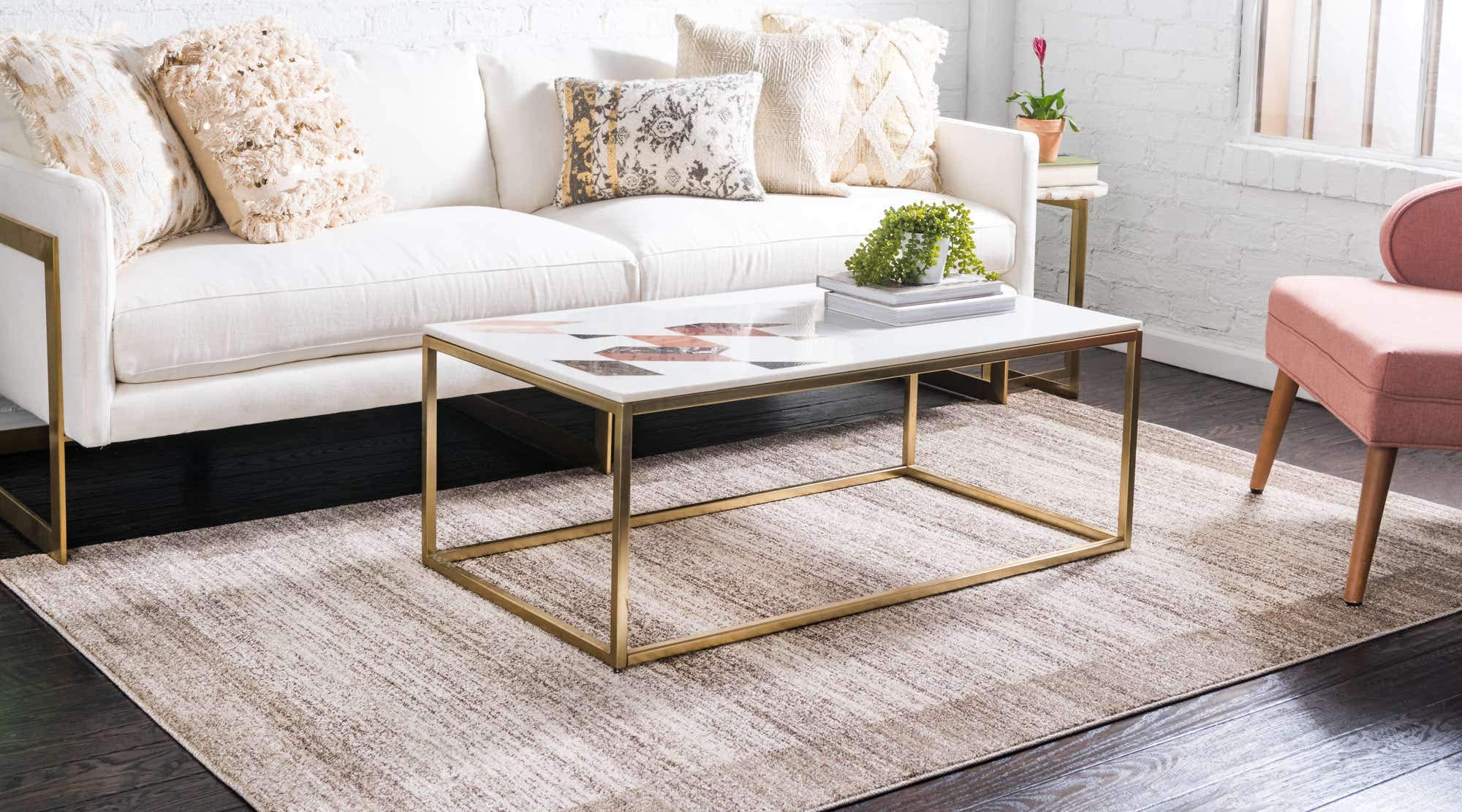 Unique Loom Del Mar Collection Area Rug - Abigail (5' 3" x 8' Rectangle, Beige/ Ivory)