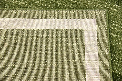 Unique Loom Del Mar Collection Area Rug - Maria (2' 7" x 10' Runner, Green/ Ivory)