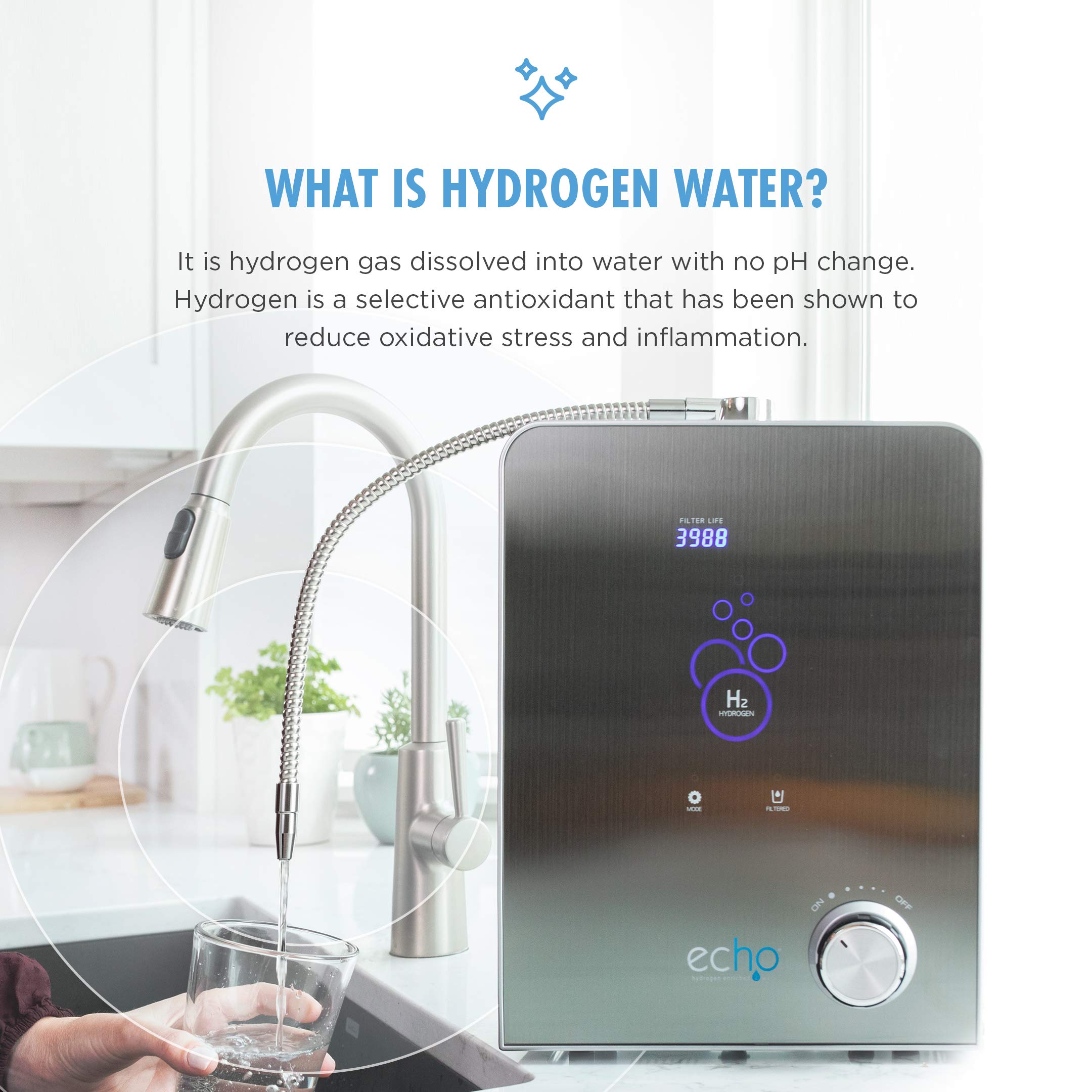 Synergy Science Echo H2 Hydrogen Water Machine - Hydrogen Water & Filtered Water - Immune Support