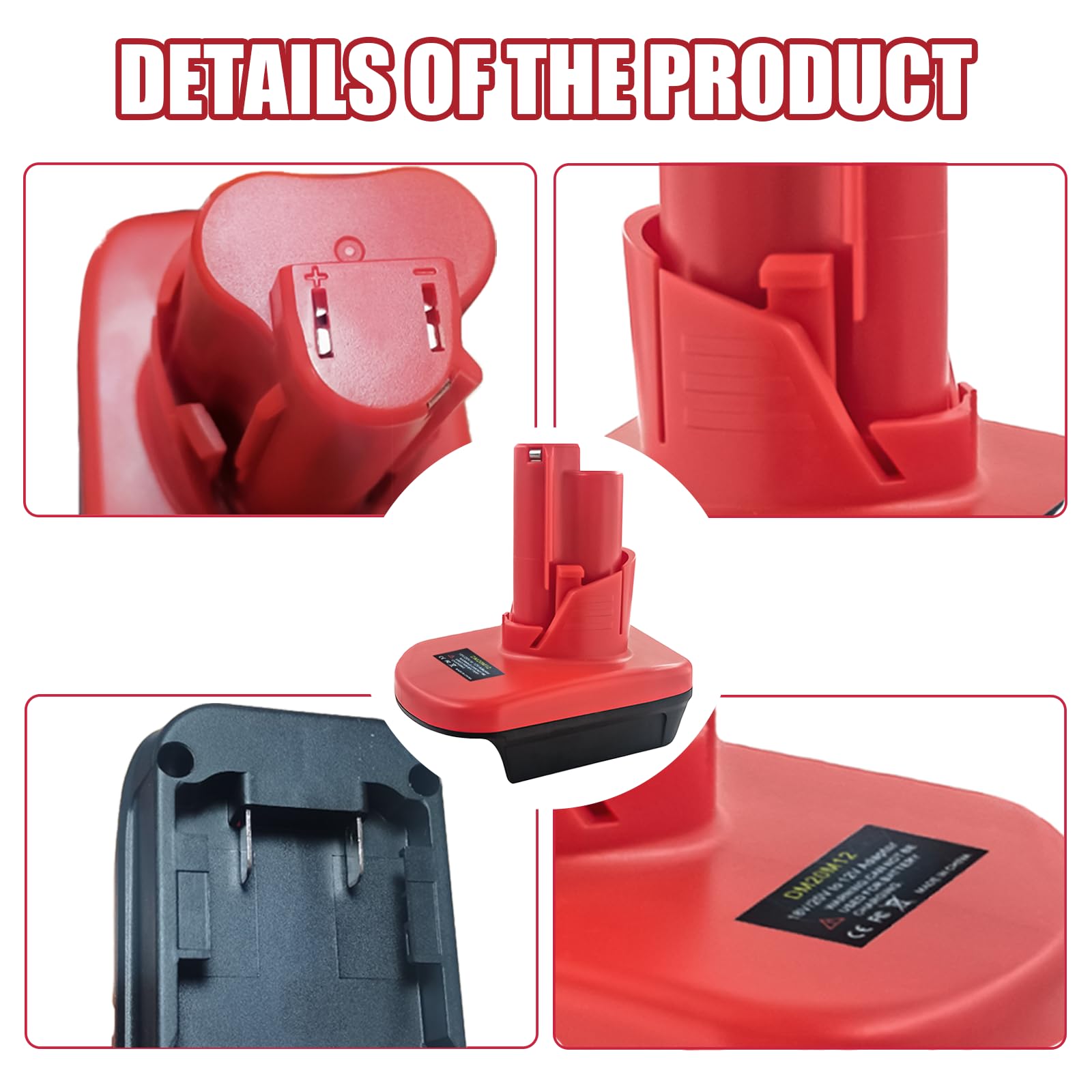 TPDL Battery Adapter for Milwaukee 18V M18 to 12V M12 Tool Use, for Milwaukee 18V Battery Convert to 12V Tools Adapter- ML18M12 Adaptor (Adapter Only)