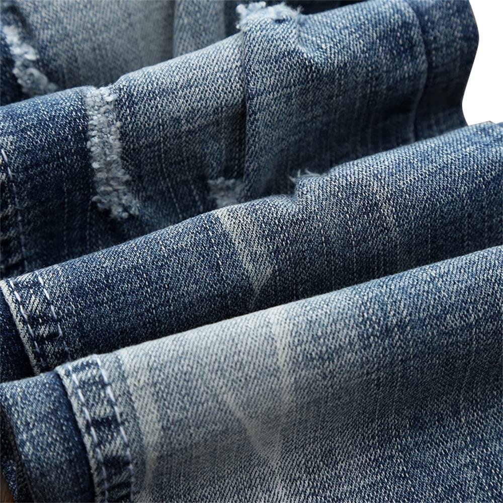 YTD Mens Distressed Ripped Biker Slim Jeans Stretched Moto Denim Pants (36, R-Grey)