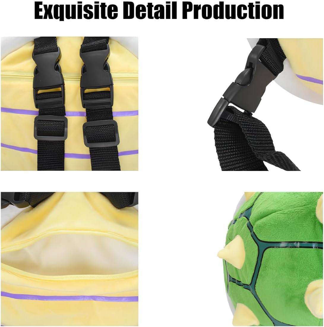 ZHYPFF Green Backpack Ultra Yellow Spiked Turtle Shell Backpack Role Play Costume Accessory Prop Soft Stuffed Cartoon Toy 11.4 inch