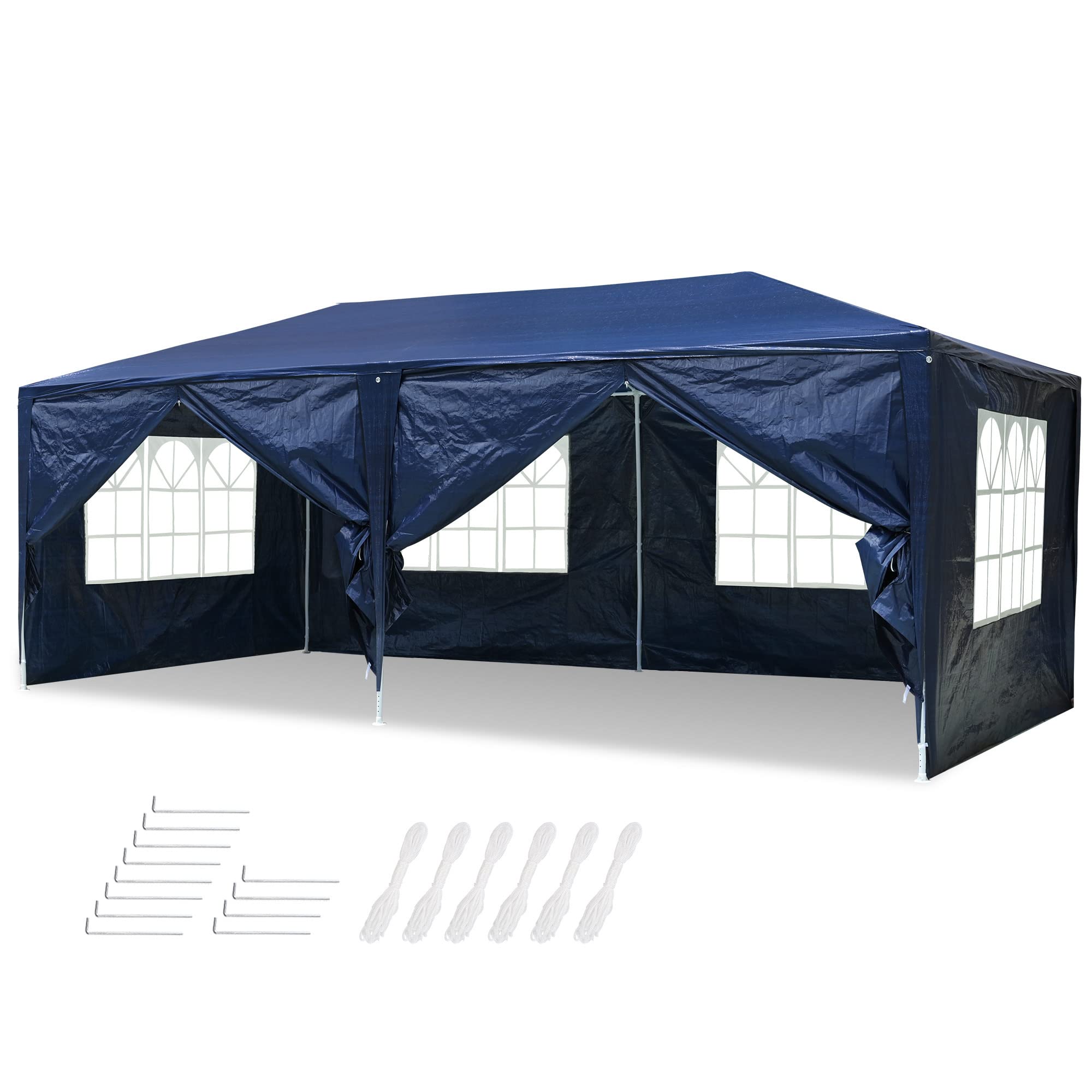 Yescom 10'x10' Outdoor Wedding Party Patio Enclosed Canopy Tent w/ 4 Removable Side Walls Canopy for Fetes Event