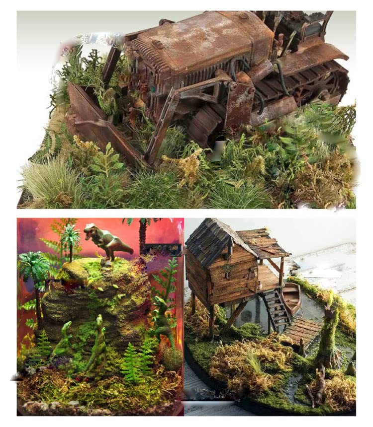 Warmtree Simulation Green Grass Artificial Moss Miniature Static Grass Model Grass Tufts Railway Artificial Grass for Train Landscape Railroad Scenery Sand Military Layout Model
