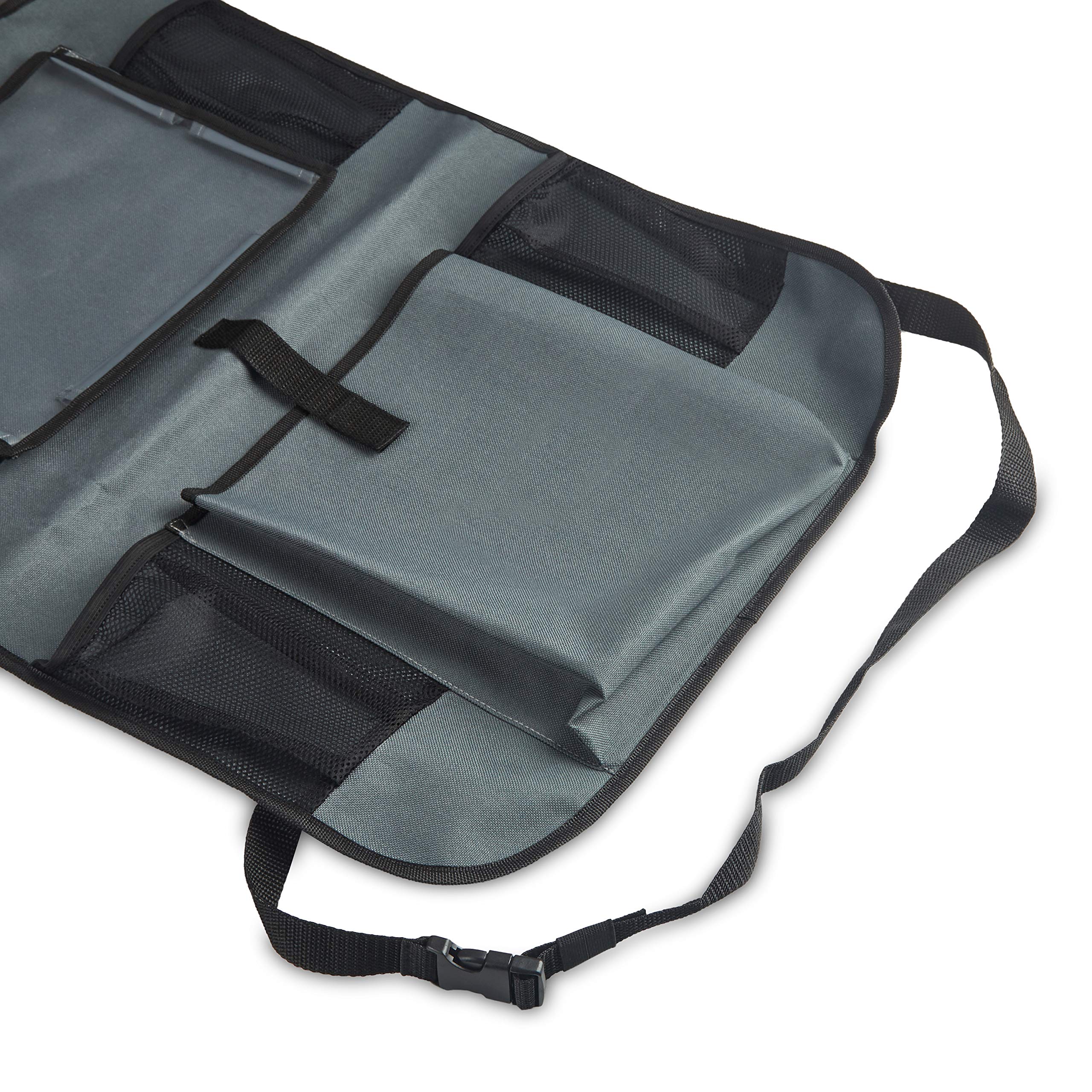 Vondertech Backseat Car Organizer, Car seat Protector Kids Kick Mats Storage Bag fit for 10" IPad +5 Pockets for Baby Auto Travel (Gray 1 Pack)