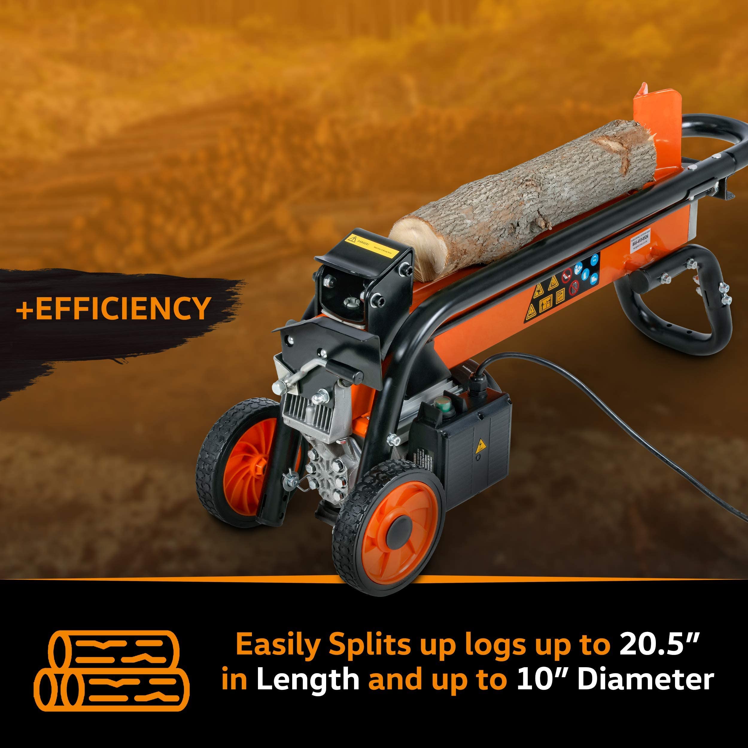 SuperHandy Leaf Mulcher Shredder Electric Green and Waste Management & Log Splitter Electric Portable 6 Ton Ram System 1-3/4eHP 15Amp 1500Watt Motor Horizontal [Bundle Deal]