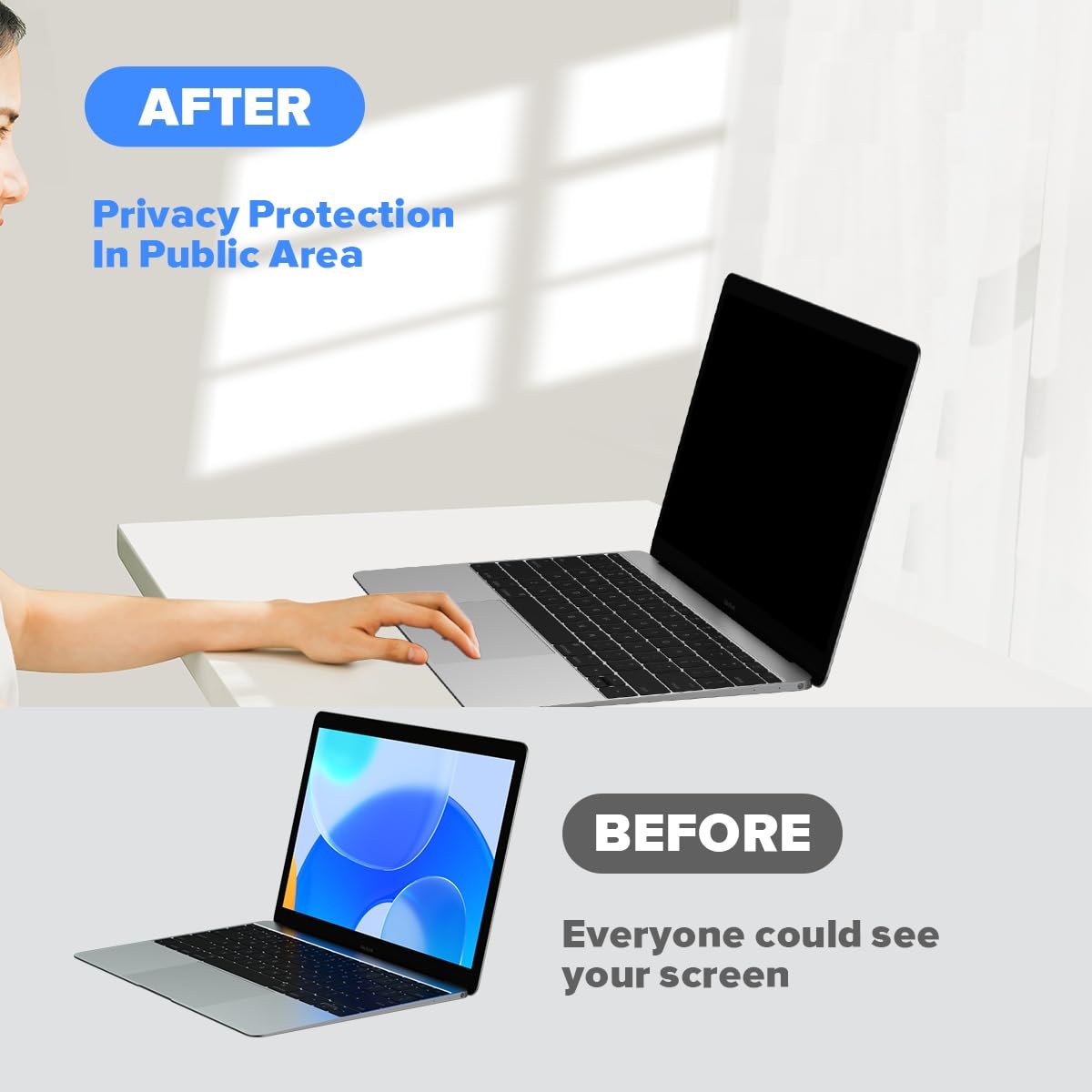 VERPONITY [2-Pack] HD Privacy Screen MacBook Pro 13 inch(2016-2022,M1)/ MacBook Air 13 inch(2018-2021,M1)，Removable Crystal Clear Laptop Screen Privacy Shield with Anti-Glare Coating Filter……