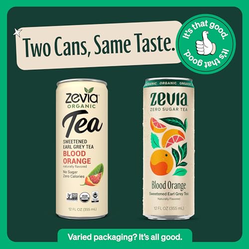 ZEVIA Organic Sweetened Blood Orange Black Tea, 12 FZ