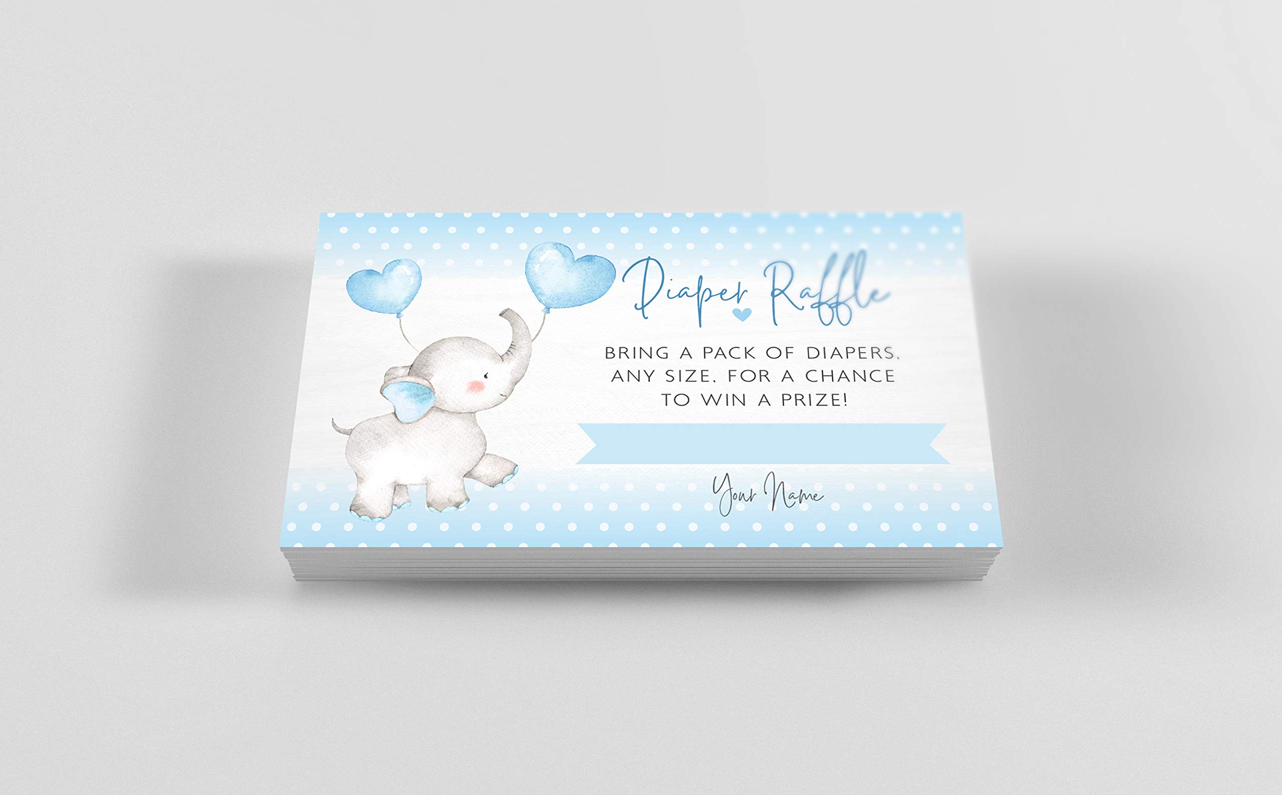 Your Main Event Prints Boy Elephant Baby Shower Invitations, Peanut Baby Shower Invites with Diaper Raffles Cards, Sprinkle, 20 Invites Including Envelopes