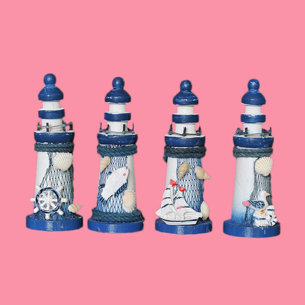 SUPVOX 1PC Fairy Garden Miniature Micro Landscape Lighthouse Miniature Lighthouse Ornament for Home Arts Crafts Decoration (Random Style) 5X5X13CM