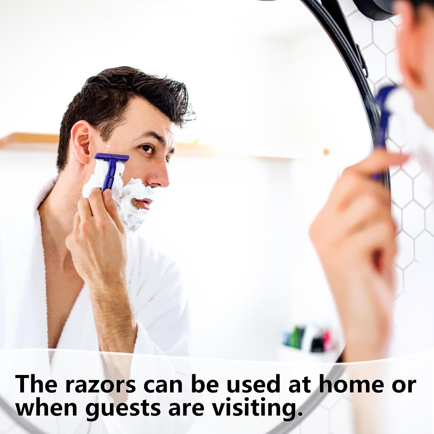 Urbaba Disposable Razors Bulk 200 Pieces, Single Use Razors for Men Shaving, 2 Stainless Steel Blades Disposable Razors for Sensitive Skin