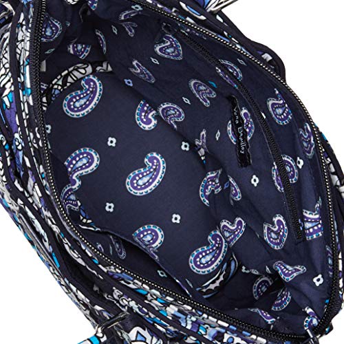 Vera Bradley Women's Cotton Mini Glenna Satchel Crossbody Purse, Deep Night Paisley, One Size