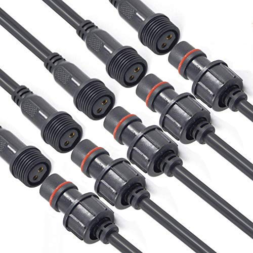 YETOR Waterproof Extension Cable 3Pin,16AWG Extension Lead Waterproof Cord,IP68 Extension Cable for Solar Spotlights,Garden Spike Lights,LED Strip Lights (3pin 9.84FT)