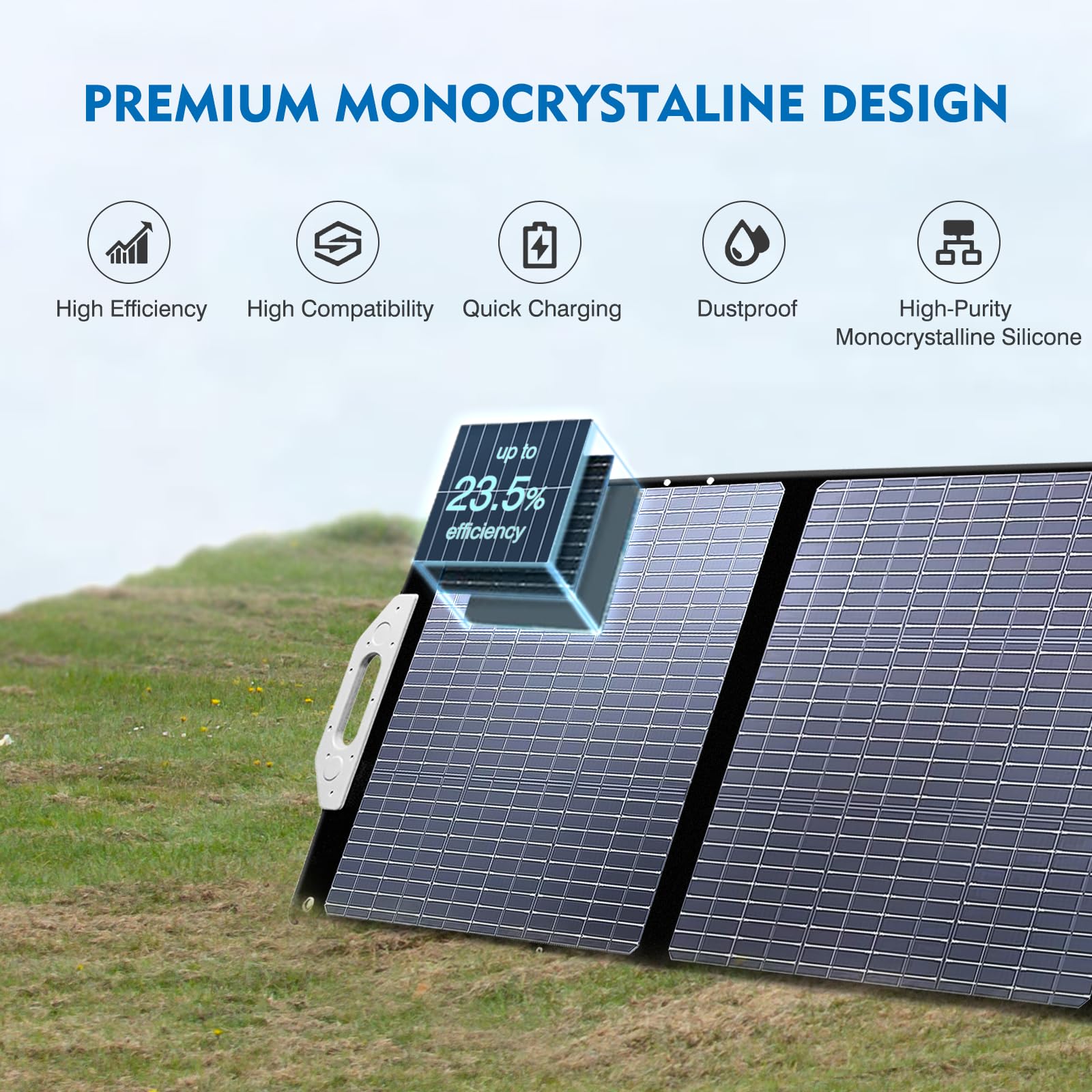 STORCUBE-100W-Portable-Solar-Panel for Power Station Generator, IP67 Waterproof Solar Cell Solar Charger with High-Efficiency Battery Charger for Outdoor Camping Van RV Trip