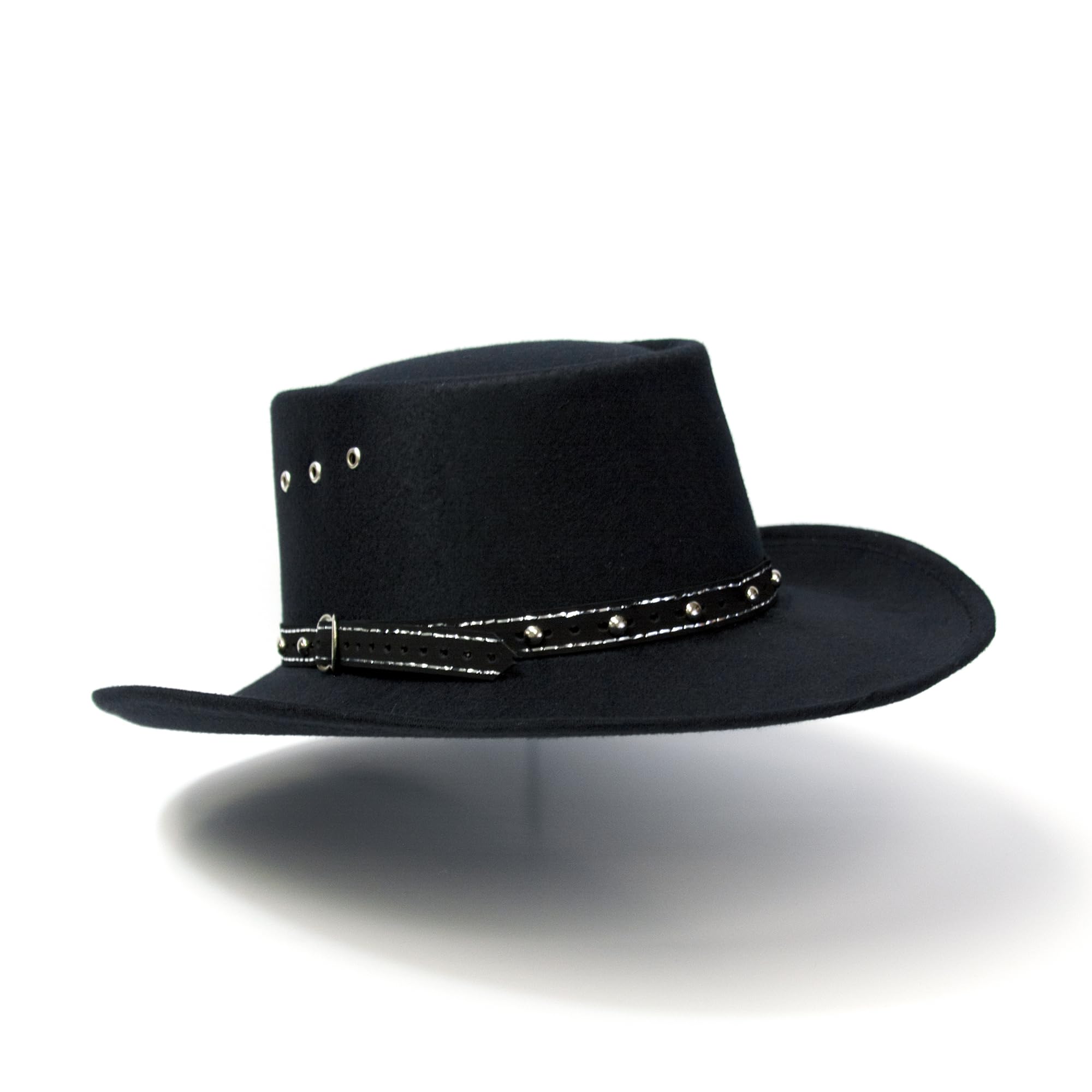 Western Express Adult's Faux Felt Gambler Cowboy Hat - Classic Black Western Style