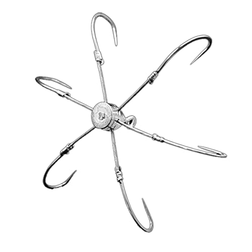 WRLRUILIAN Fishing Accessories Anchor Hook 6 Claw Lead/Copper Crab Hook Steel Explosion Hook Lead Clip Jumping Hook Squid Hook Dressing Accessories Fishing Tools (Color : White)