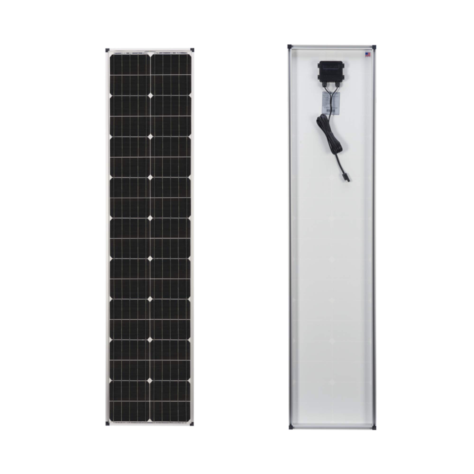 Zamp 90 Watt Long Solar Panel B Stock Airstream Trailer Camper Van Roof Mounted Module Made in USA (Panel and Airstream Mounting Hardware)