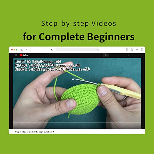 Yanpoake Crochet Kit for Beginners, 3PCS Crocheting Animal Kit for Adults and Kids, Crochet Starter Knitting Kit for Complete Beginners with Step-by-Step Instructions and Video Tutorials