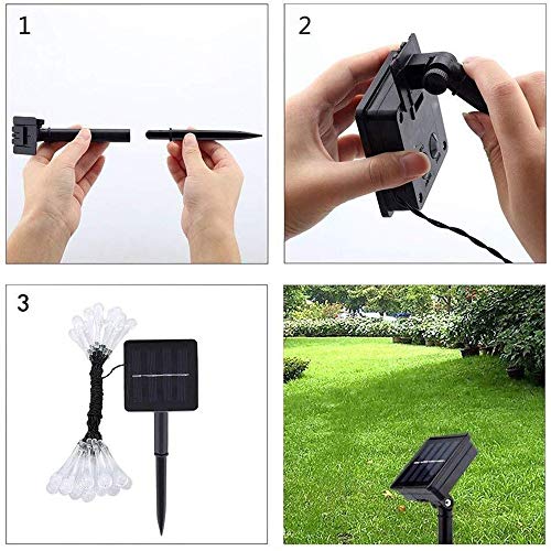 ZBM--ZBM Solar Powered String Lights 30LED Solar 7m Waterdrop Raindrop Teardrop Starry Fairy Lights Waterproof Outdoor String Lights For Patio Wedding Pathway Party Home Garden Christmas Decoration fa