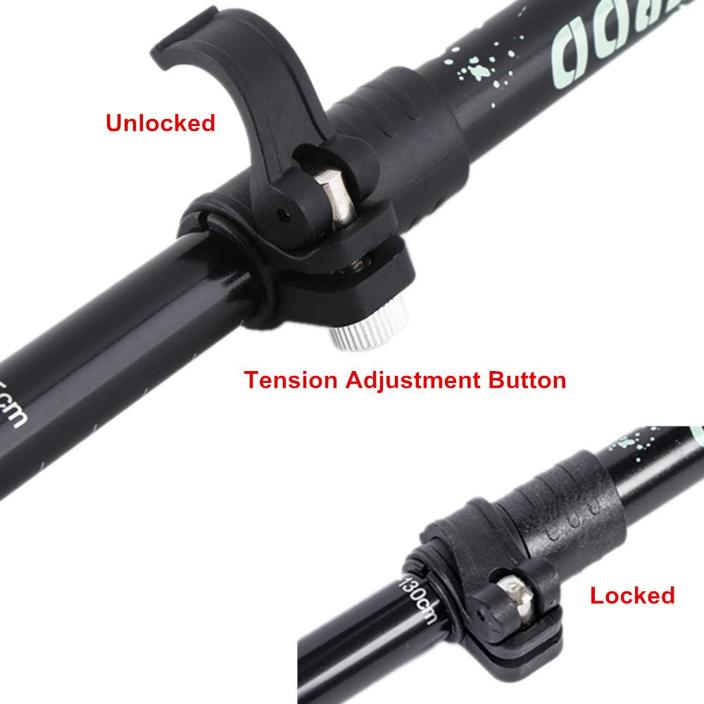 Trekking Pole,Collapsible Hiking Trekking Stick with Quick Lock System 7075 Aluminum EVA Grip Handle for Mountaining, Camping, Backpacking (Black)