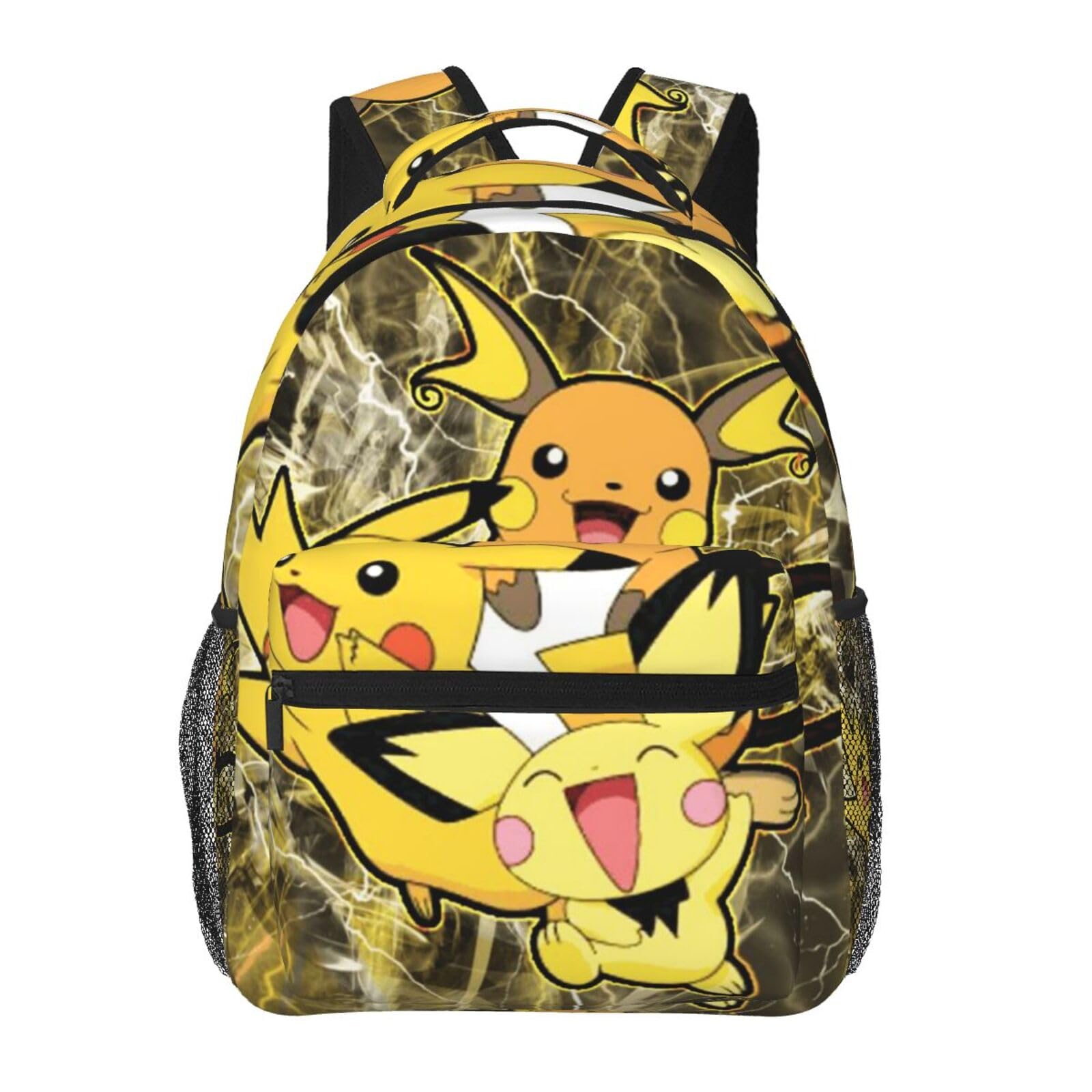 Uante Poke Backpack 3D Printed Cartoon Backpack Adjustable Lightweight Travel Backpack Waterproof Casual Daypack