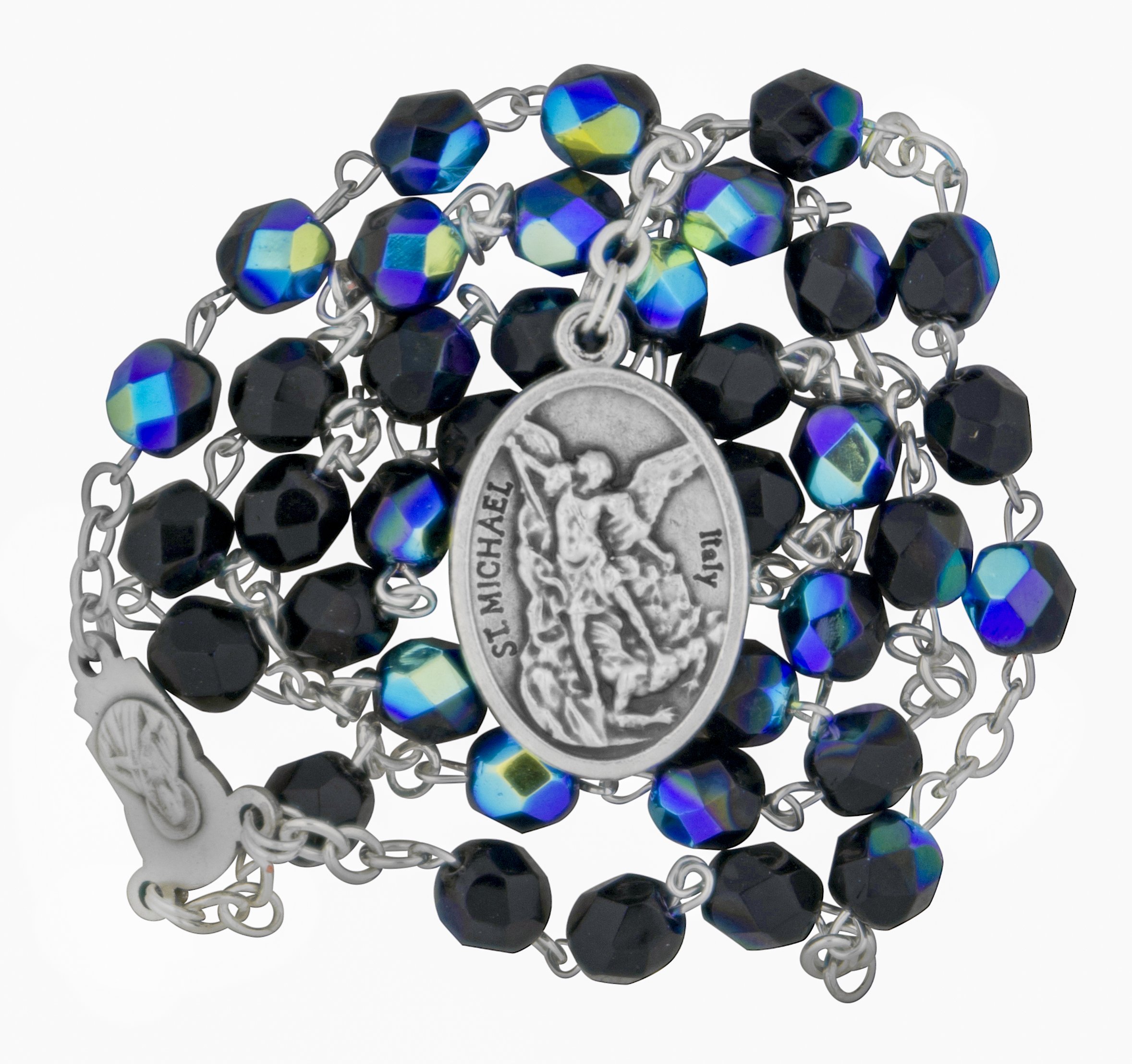 Venerare Traditional Saint Michael Chaplet with Prayer Card (Black Wood)