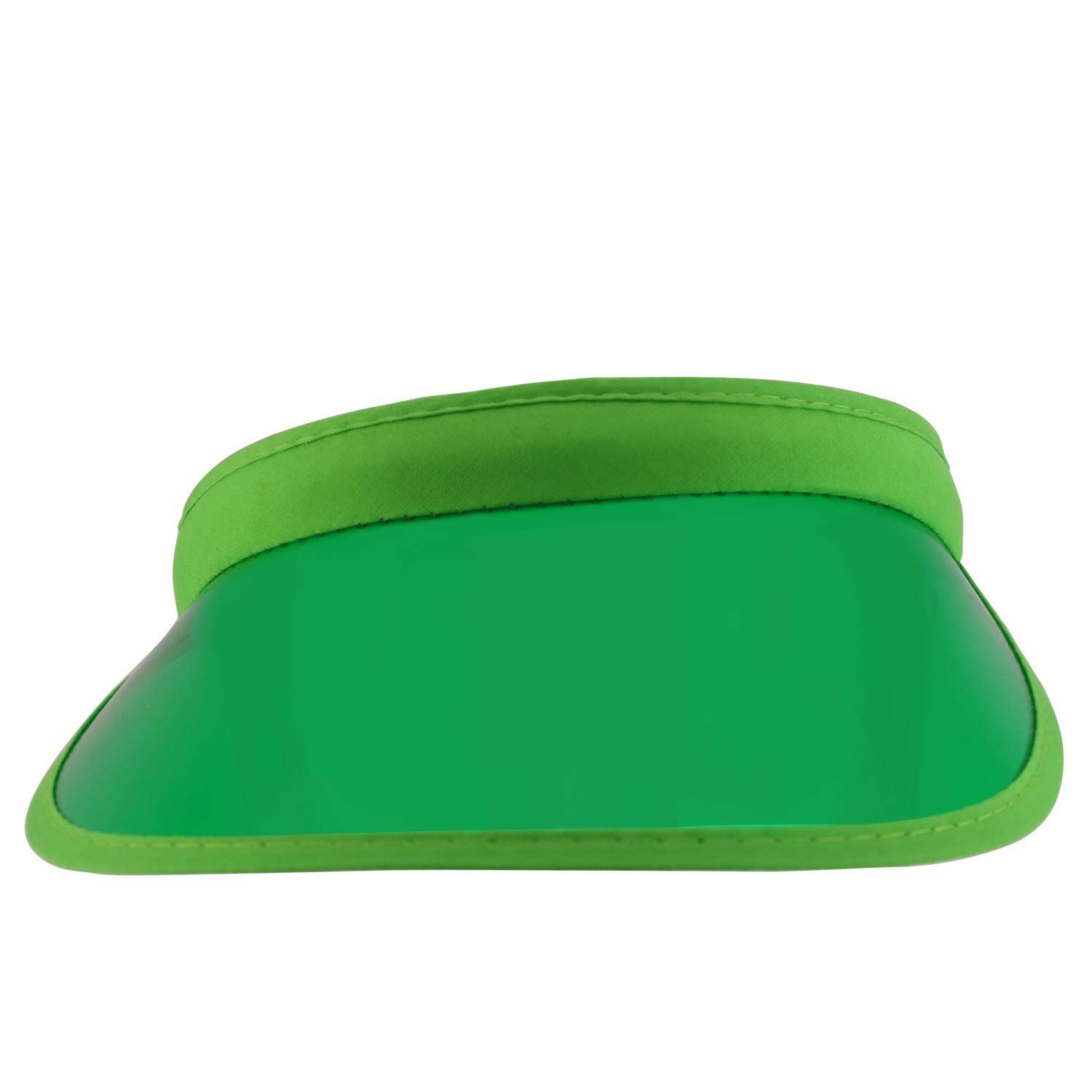 Trendy Apparel Shop UV Protection Transparent Colorful Summer Clip-on Visor - Neon Green