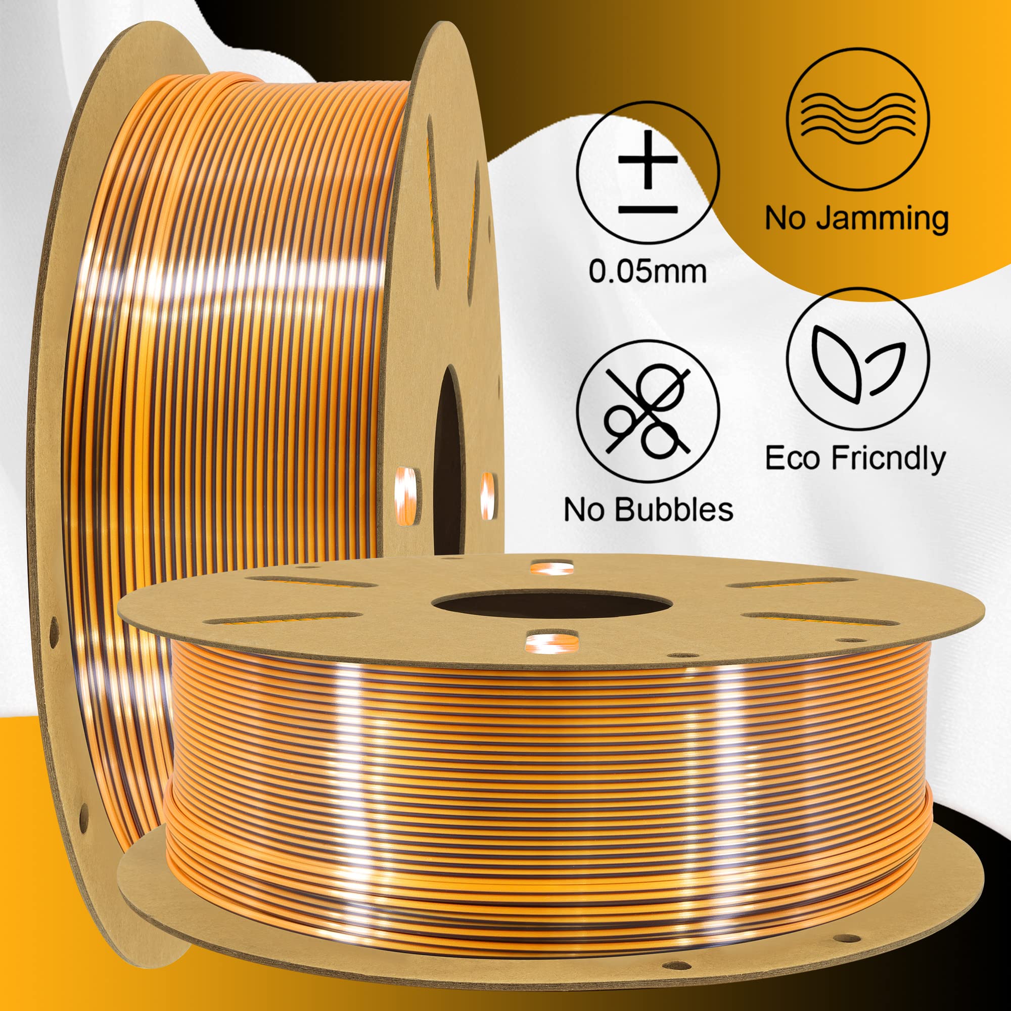 TTYT3D Black PLA 3D Printer Filament, Tidy Winding High Diameter Tolerance 1.75mm PLA, Widely Support for 3D Printer/3D Printing Pen; 1KG 2.2LBS Cardboard Spool 3D Printing Material