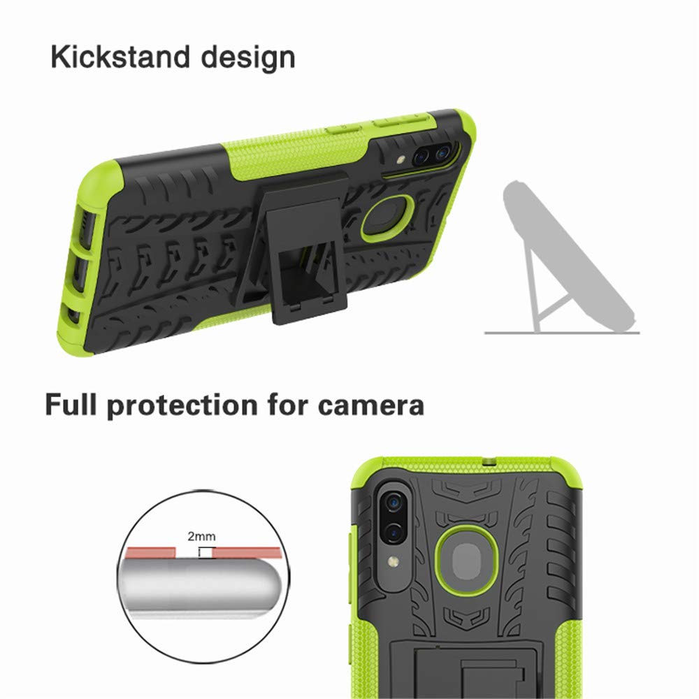 Yiakeng Samsung Galaxy A20 Case, Samsung Galaxy A50 Case, Shockproof Slim Protective with Kickstand Hard Phone Cover for Samsung Galaxy A50/A30/A20 (Blue)