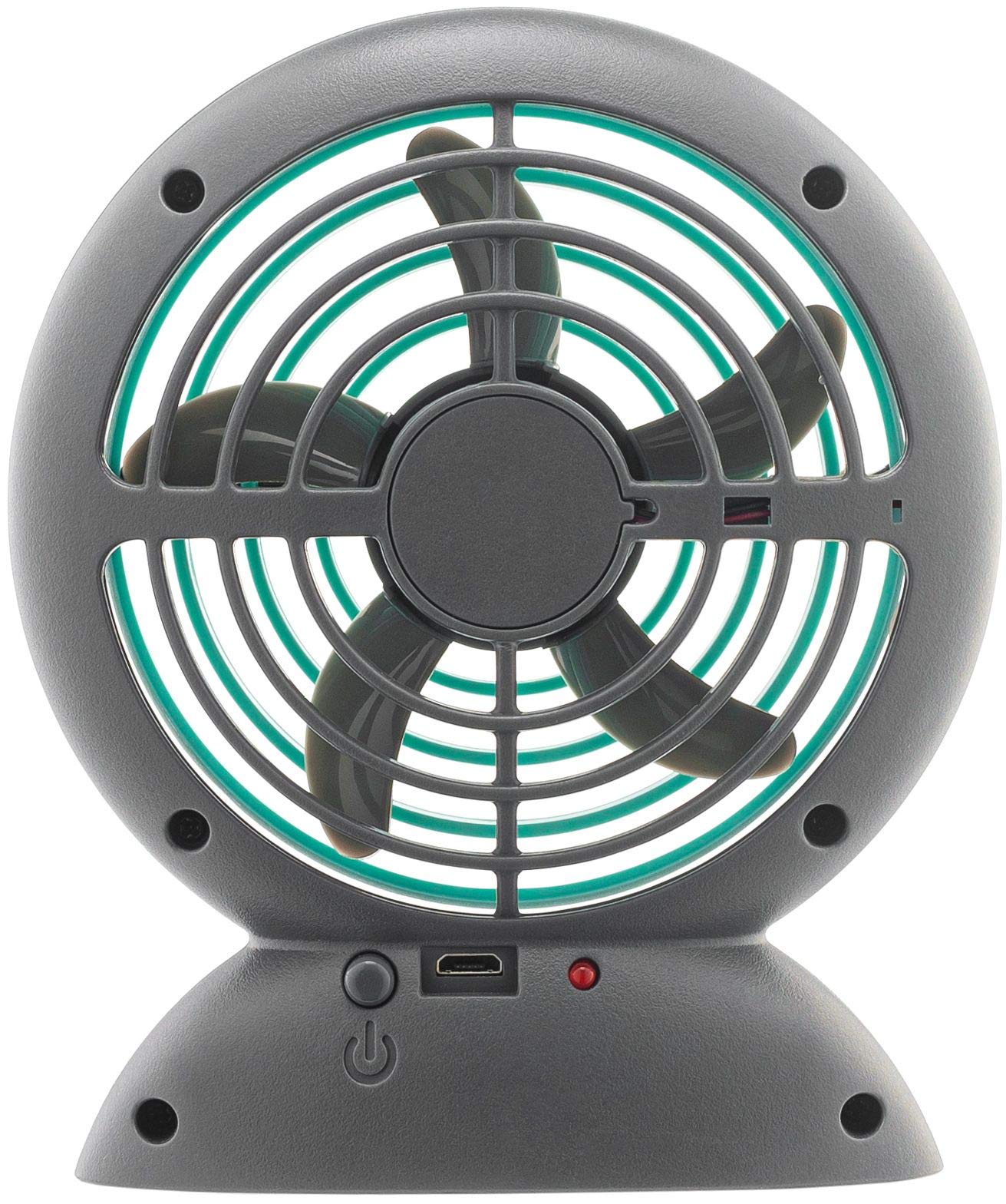 Treva Rechargeable Battery Small Fan - 3.5 Inch Blade USB Charging Port Fan - 3 Speed Circular Cooling Design - Portable Handheld or Personal Desktop Size - Travel Ready (Mint, 1)