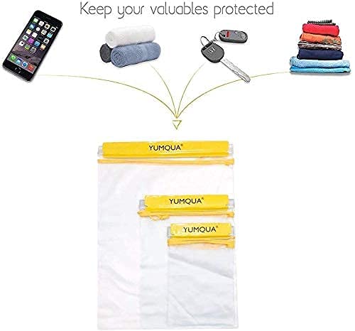 YUMQUA Clear Waterproof Bags, Water Tight Cases Pouch Dry Bags for Camera Mobile Phone Maps Pouch Kayak Military Boating Document Holder, Yellow