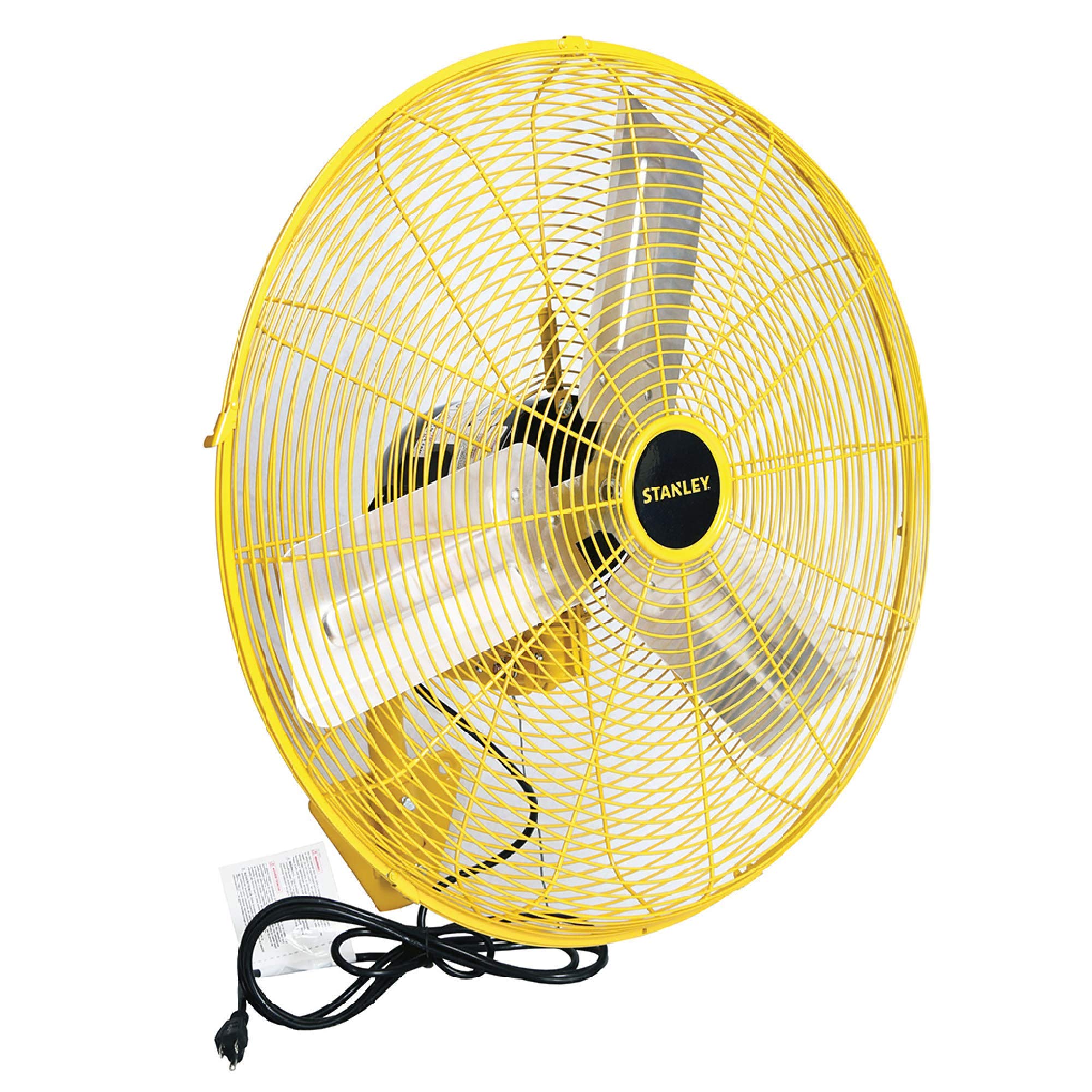 STANLEY 24 Inch Oscillating Industrial High Velocity Wall Mount Fan. Use for Shop, Garage or Warehouse. All-Metal Construction, 3 Speed Settings, Wall Mount Bracket Included (ST-24WOSC)