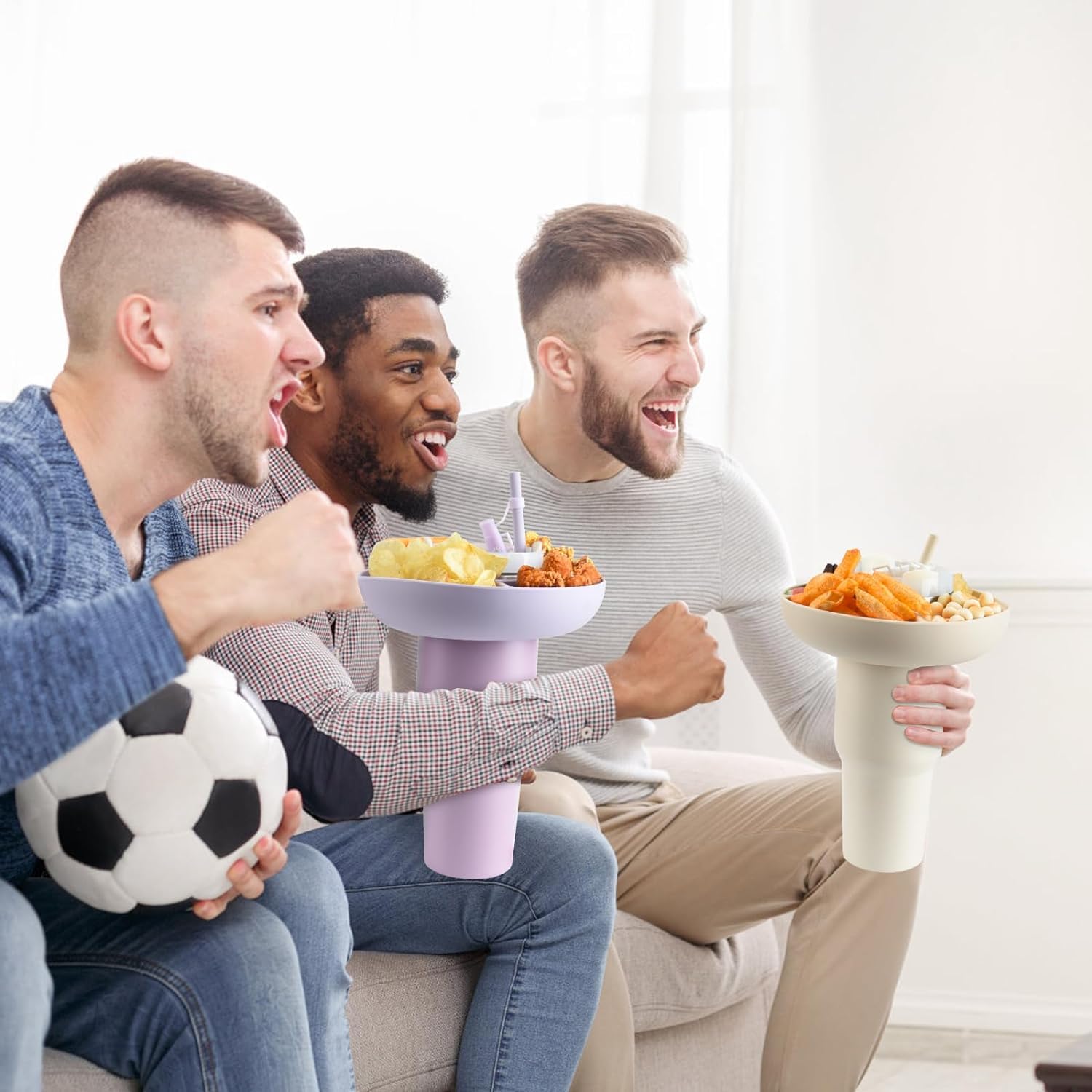 ZONYEE Snack Bowl for Stanley 40oz Tumbler with Handle, Silicone Reusable Snack Ring Snack Tray Fits for Stanley Cup 1.0/2.0, Suitable for Cinema, at Home or Outdoor, Orchid