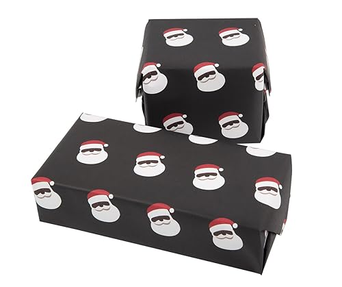 ZIGFRUIT 10 Sheets Black Santa Wrapping Paper Christmas Holidays Wrapping Paper African American Christmas Wrapping Paper Roll for Gifts 17”x27.5” Per Sheet(10 Sheets in A Roll Not Folded Sheets)