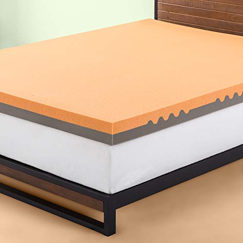 ZINUS 4 Inch Copper Pressure Relief TorsoTec Memory Foam Mattress Topper / Cooling Copper and Gel Formula, Twin
