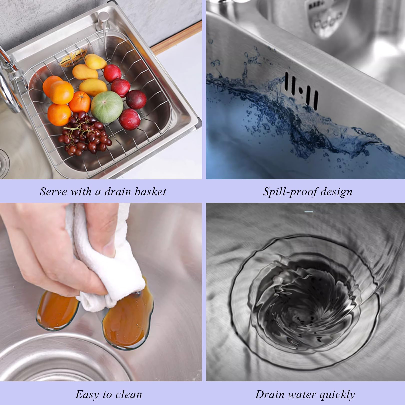 ZILZAL Simple Kitchen Sink Commercial Sink 2 Compartment Free Standing Utility Sink for Garage, Restaurant, Kitchen, Laundry Room