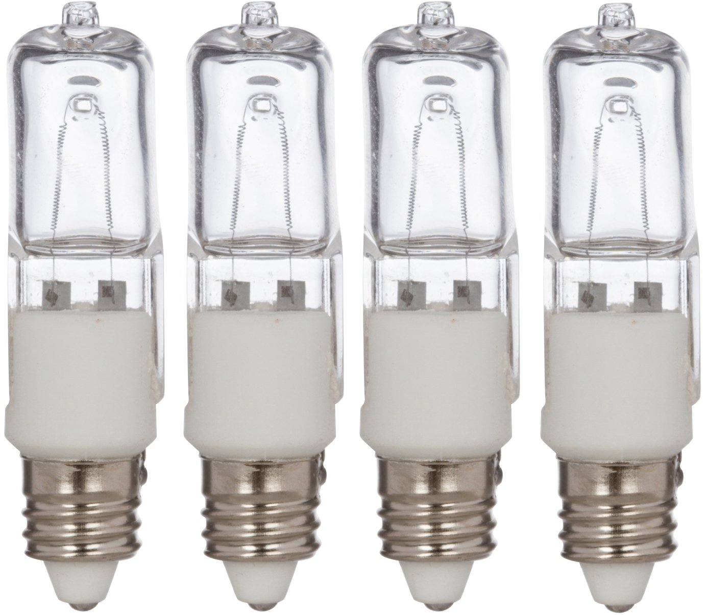 Simba Lighting Halogen E11 T4 50 Watt 560lm 120 Volt Light Bulb (4 Pack) for Chandeliers, Pendants, Table Lamps, Cabinet Lighting, Mini-Candelabra Base, 50W JD 110V 120V 130V Warm White 2700K Dimmable