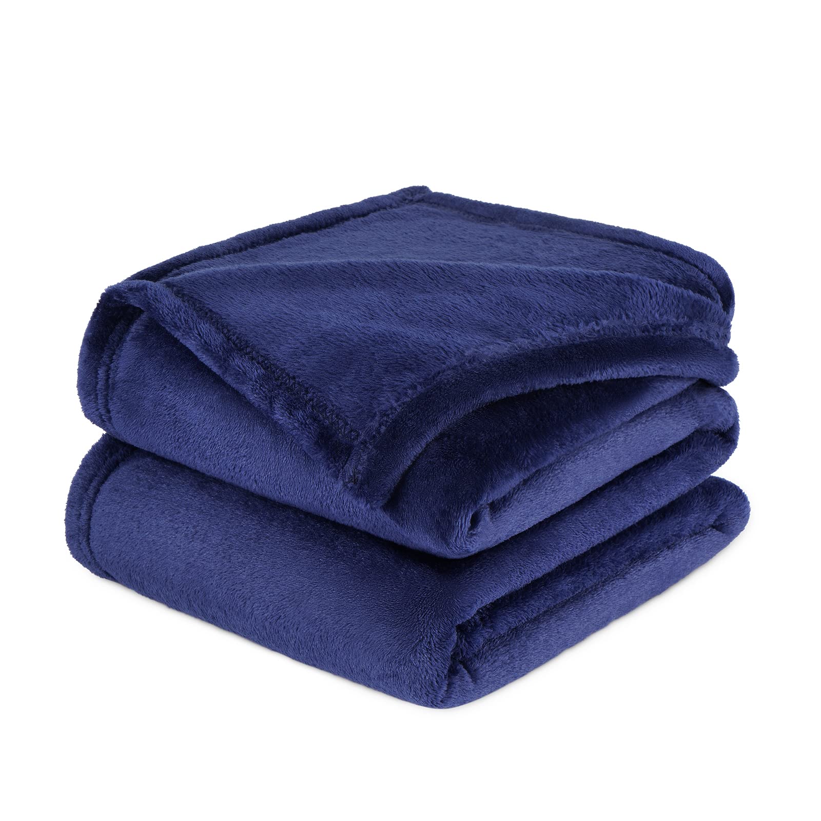 Yastouay Fleece Throw Blanket, Super Soft Lightweight Cozy Luxury Flannel Bed Blanket, Fluffy Plush Couch Blanket Throw for All Seasons (Navy Blue, 90x90 inches)