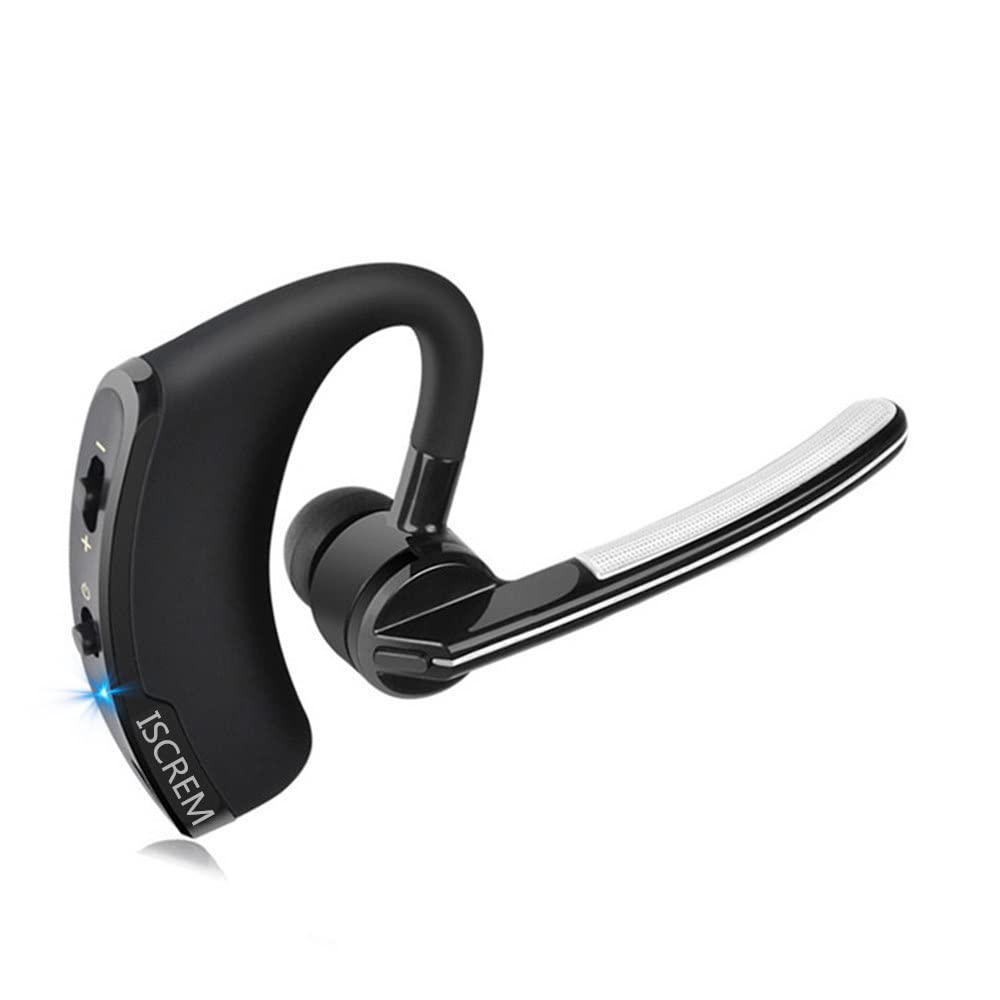 Wireless Bluetooth Headset Earpiece Business Earphones Cell Phones HD Stereo Sweatproof Headsets for Hands Free Workout 10 Hour Battery Noise Cancelling Earbuds