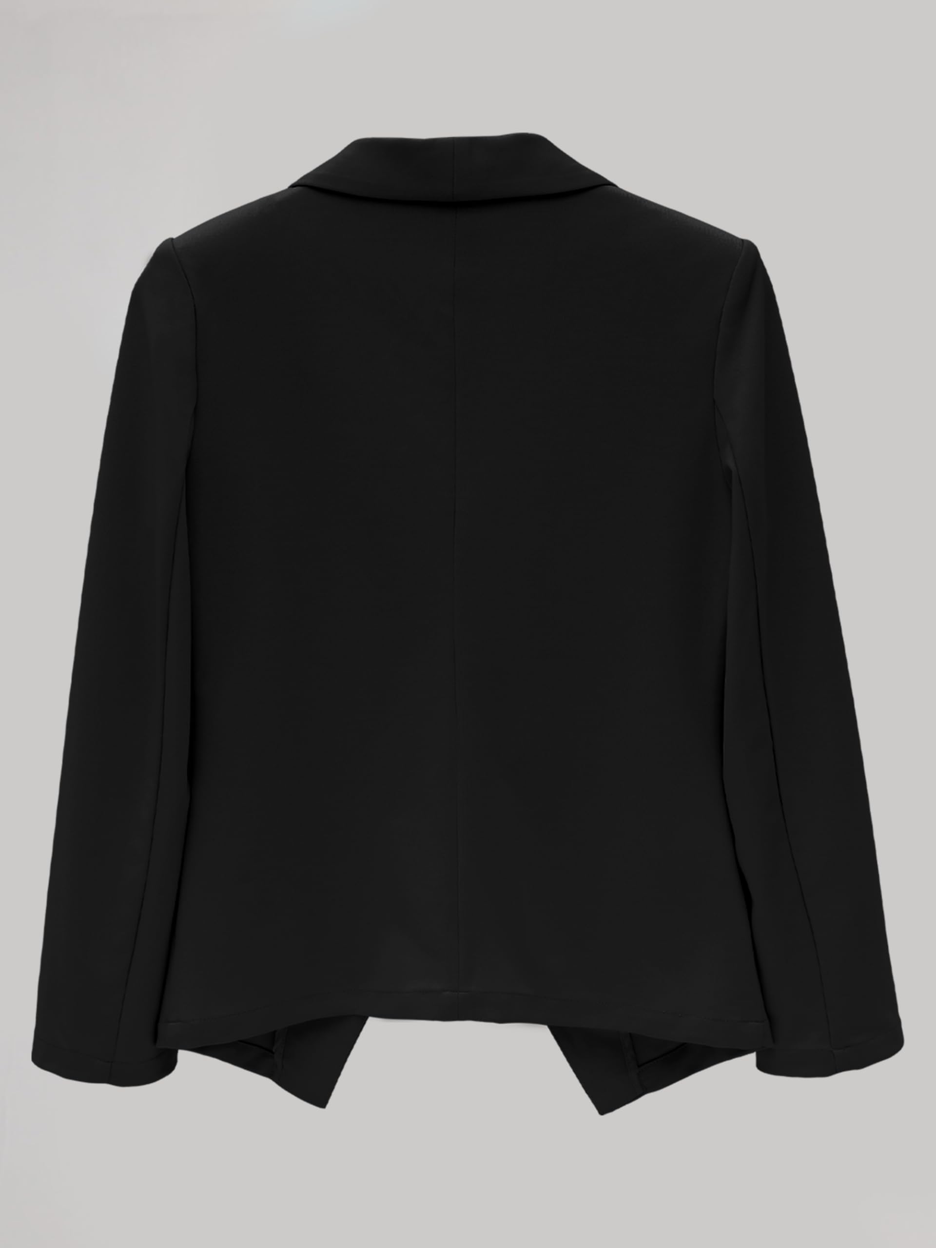 Sucolan Black Womens Cropped Blazer Jacket Business Casual Work Office Lightweight Long Sleeve Fitted Petite Dressy Ladies Blazers L