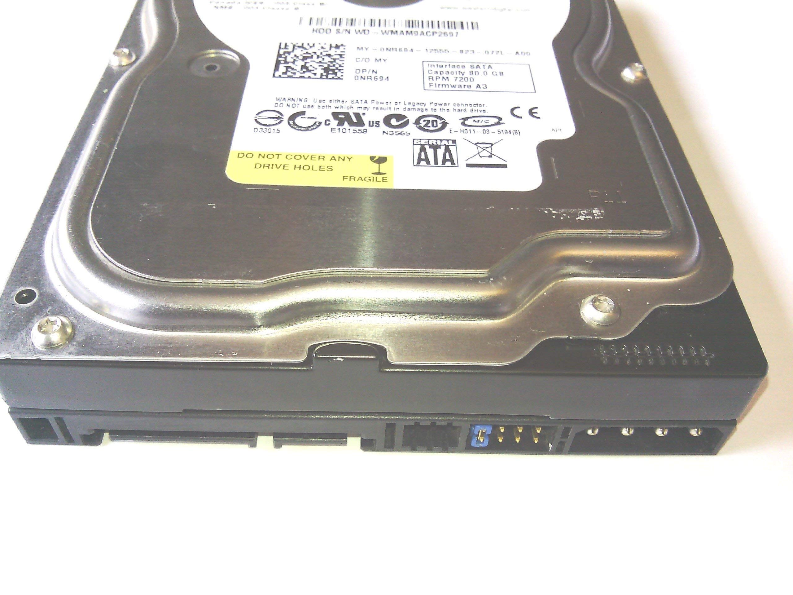 Western Digital WD800JD-75MSA3 80GB HDD, 3.5 7200RPM SATA (WD800JD75MSA3) (Renewed)
