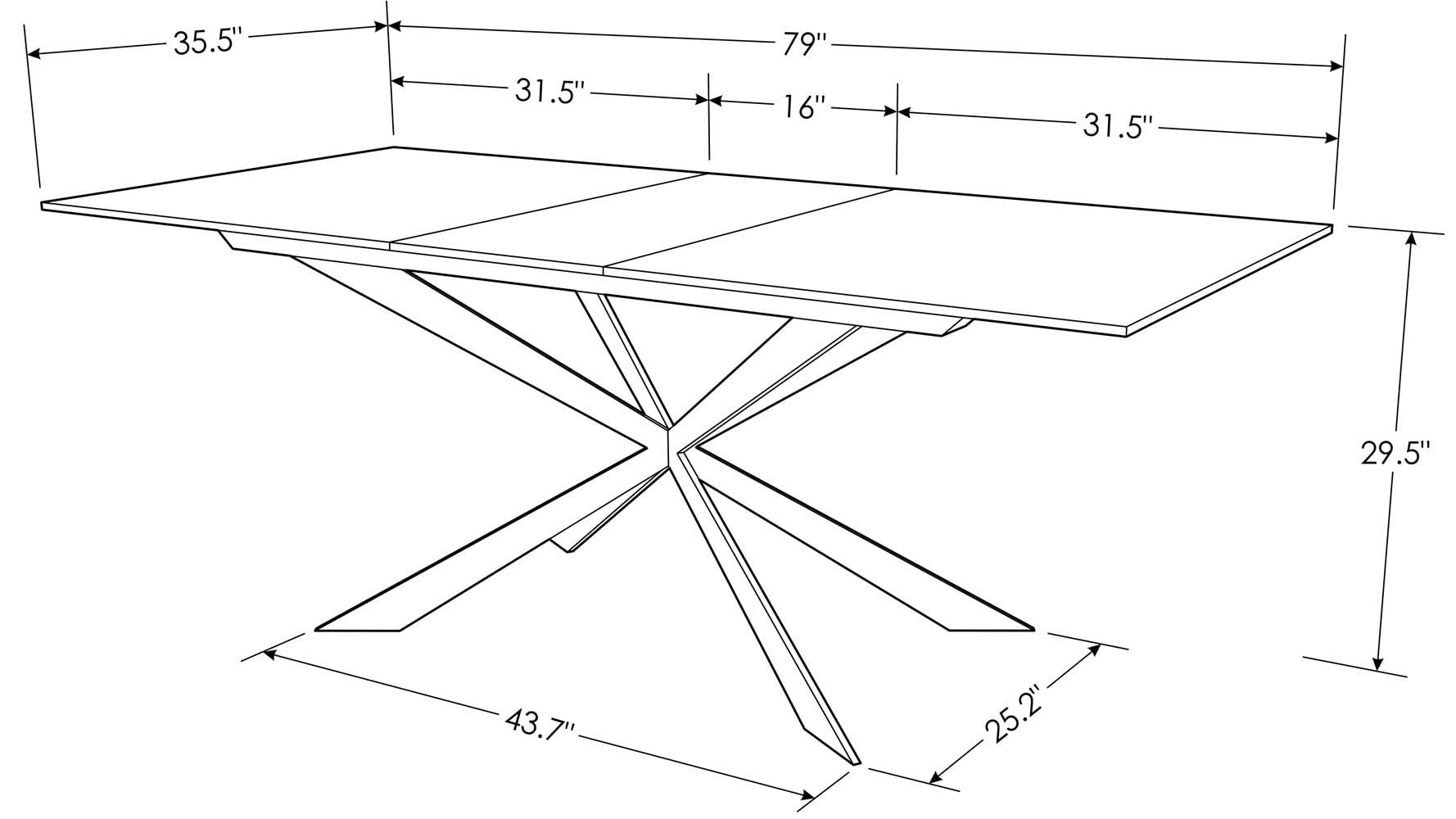 ZURI Modern 63-79" Burton Extension Dining Table - Smoked Glass Top with Matte Black Steel Base