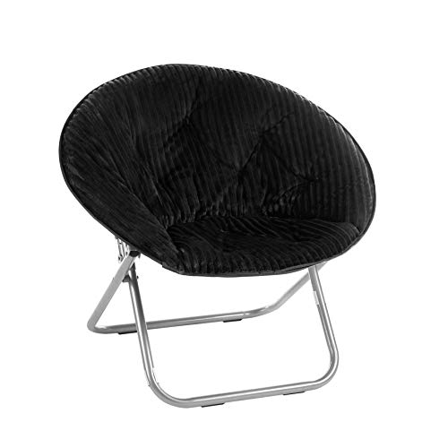 Urban Lifestyle Corduroy Saucer Chair, Black