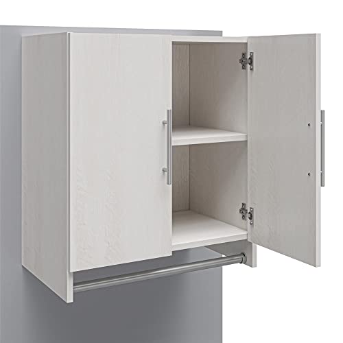 SystemBuild Evolution Camberly 2 Door Wall Cabinet with Hanging Rod, 1, Ivory Oak