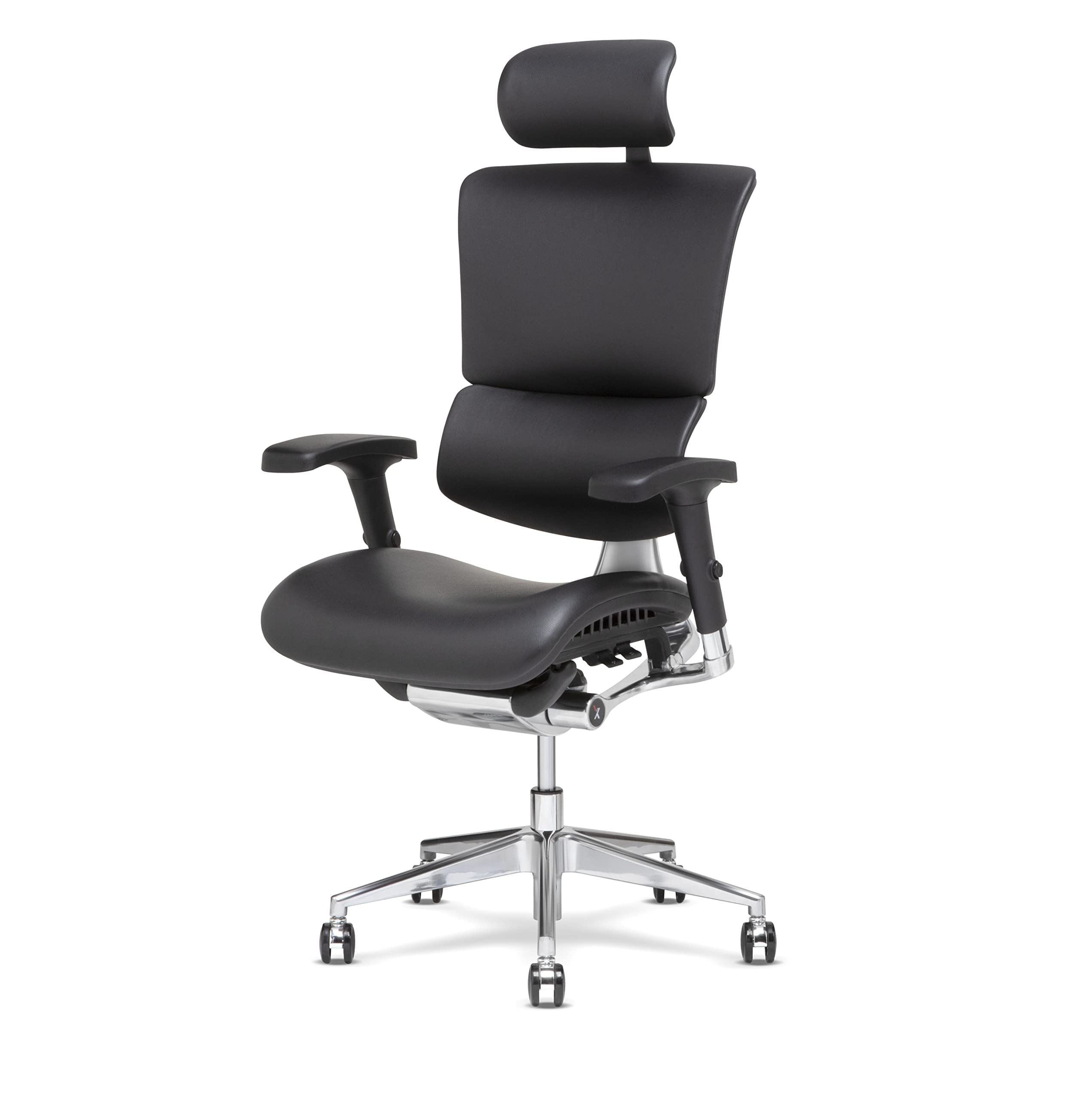 X-Chair X4 High End Executive Chair, Black Brisa with Headrest - Ergonomic Office Seat/Dynamic Variable Lumbar Support/Floating Recline/Stunning Aesthetic/Adjustable/Perfect for Office or Boardroom