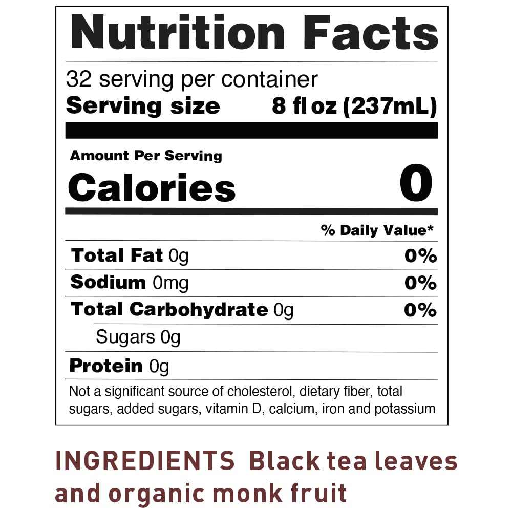 The Republic of Tea β Keto-Friendly Sweet Iced Black Tea, 8 Large Quart-Sized Iced Tea Pouches, Naturally Caffeinated